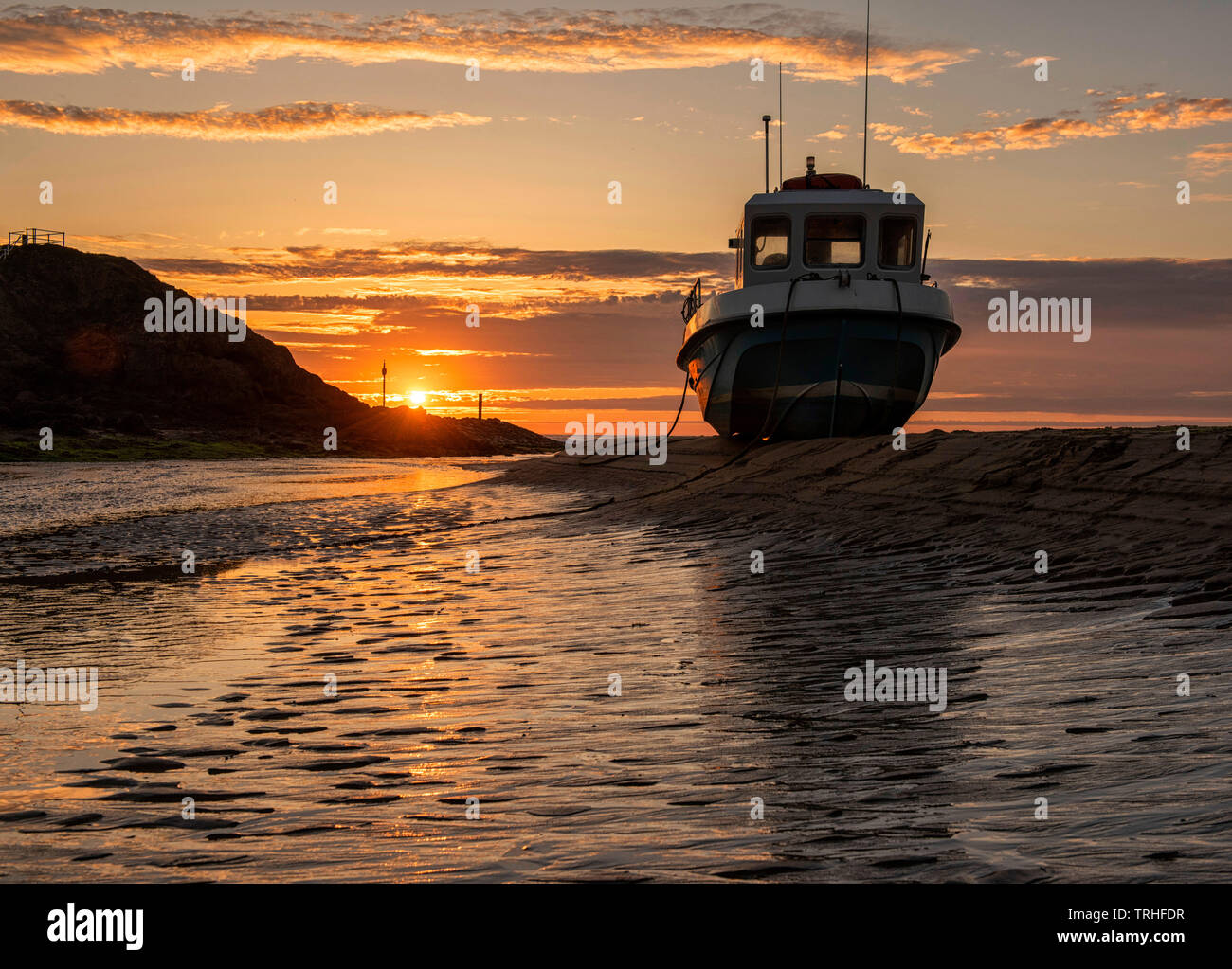 Sunset on the Beach in Bude on the North Cornwall Coast, England UK ...