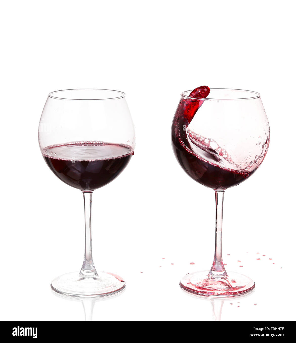 Set of glasses with red wine Stock Photo - Alamy