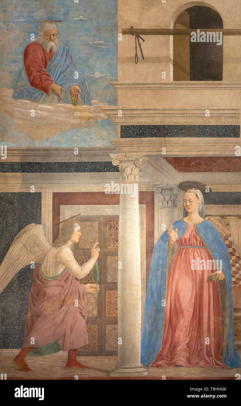 Annunciation, Legend of the True Cross, Fresco Cycle, Piero della ...