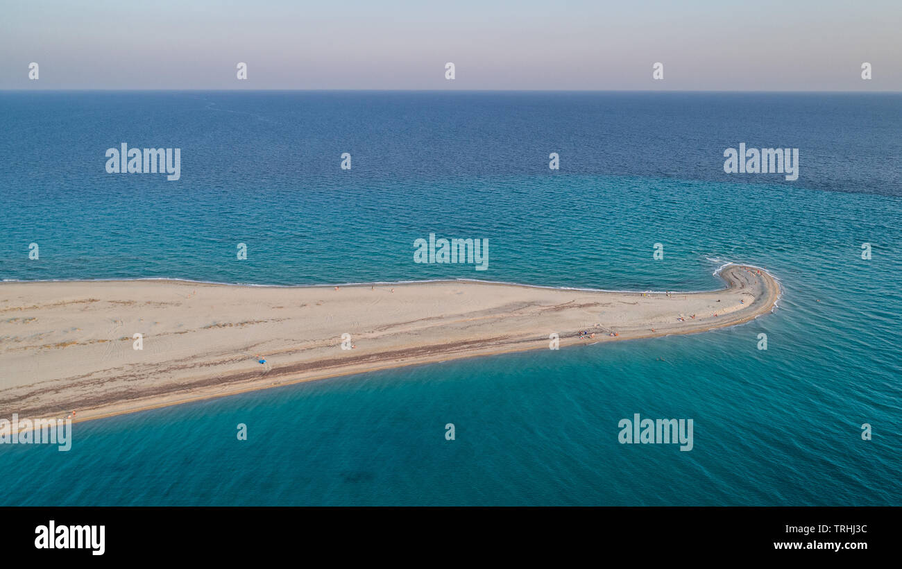 beach at Possidi Cape on the Kasandra Peninsula. Greece. Aerial view ...