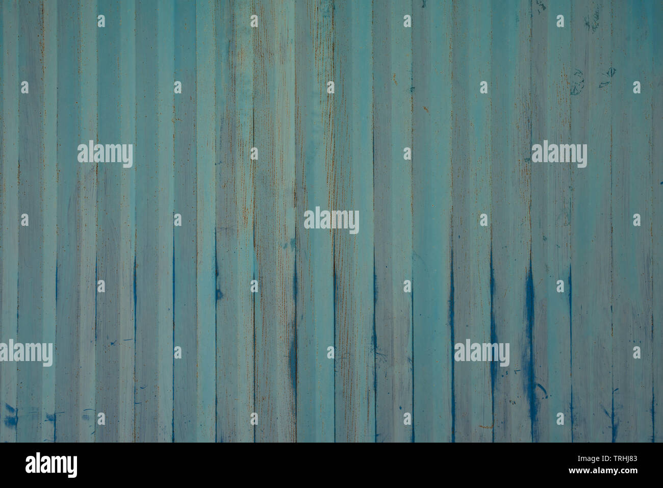 Light blue / duck egg painted metal wall texture background. Stripy ...