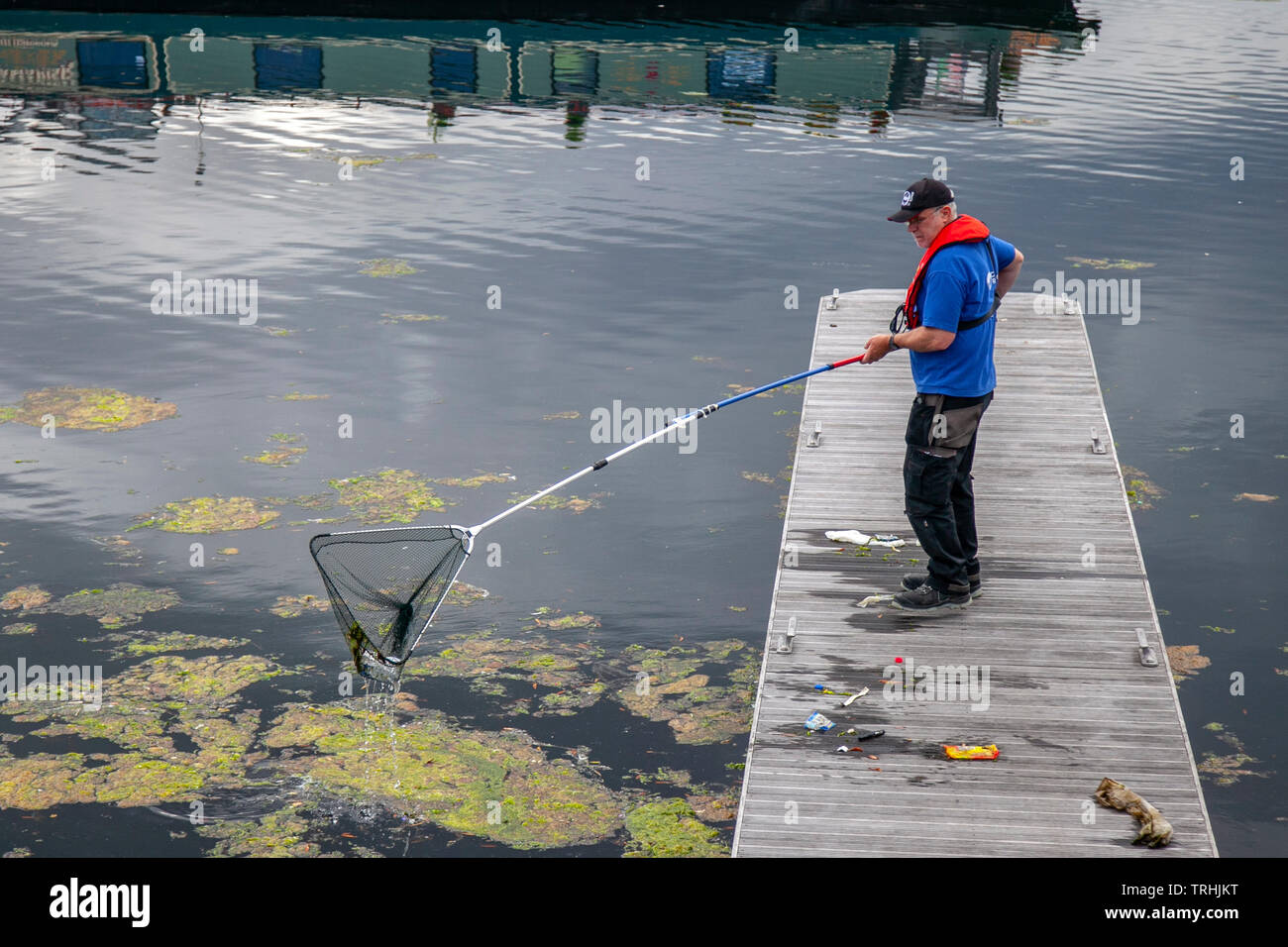 Trash debris float on water hi-res stock photography and images - Alamy