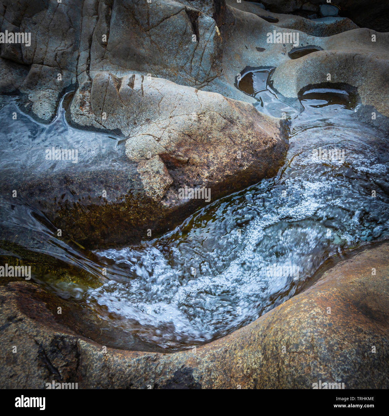Fairy pools, iconic tourists attraction on Isle of Skye, Scotland.Rock ...