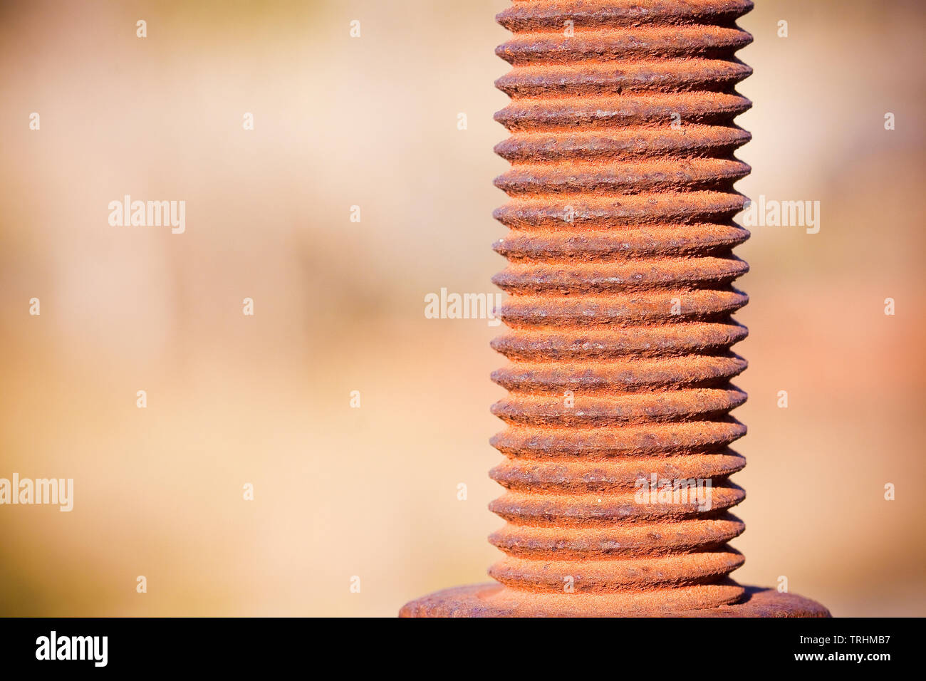 Old rusty bolt with threaded metal bar - image with copy space Stock ...