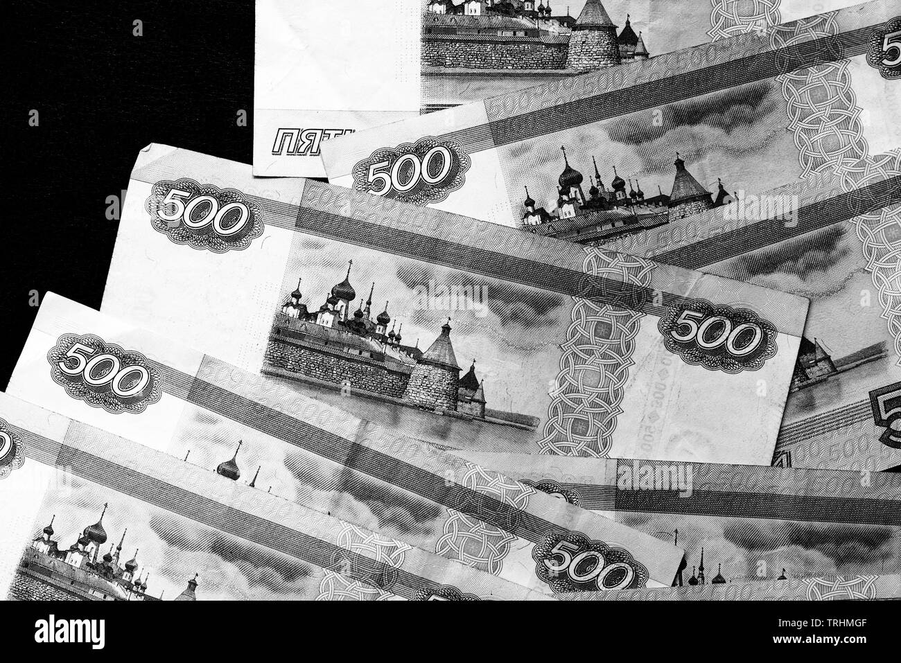 Banknotes pack Black and White Stock Photos & Images - Alamy