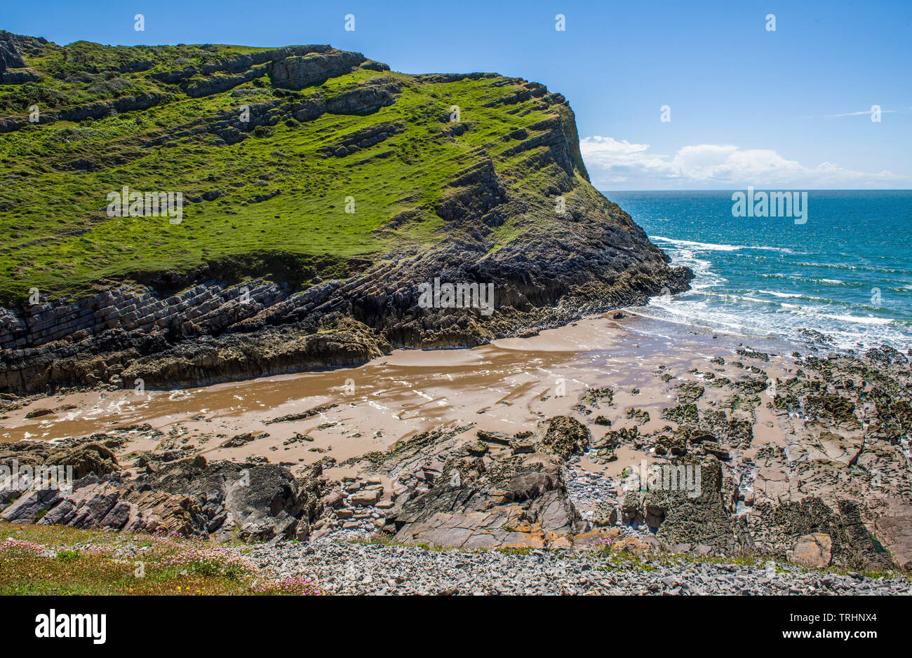 Mewslade bay gower wales hi-res stock photography and images - Alamy