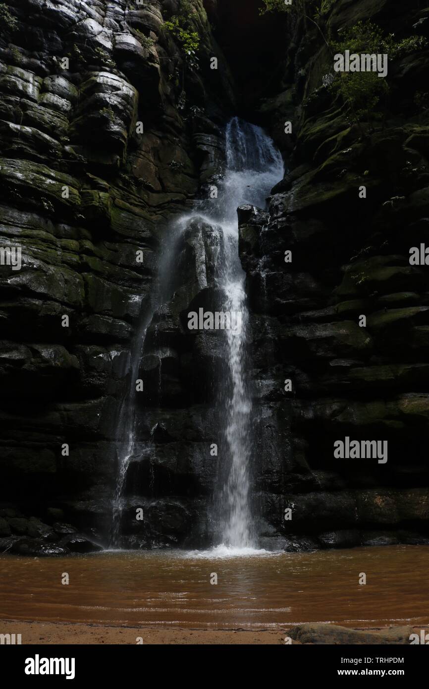 beautiful waterfall inside a cave Stock Photo - Alamy