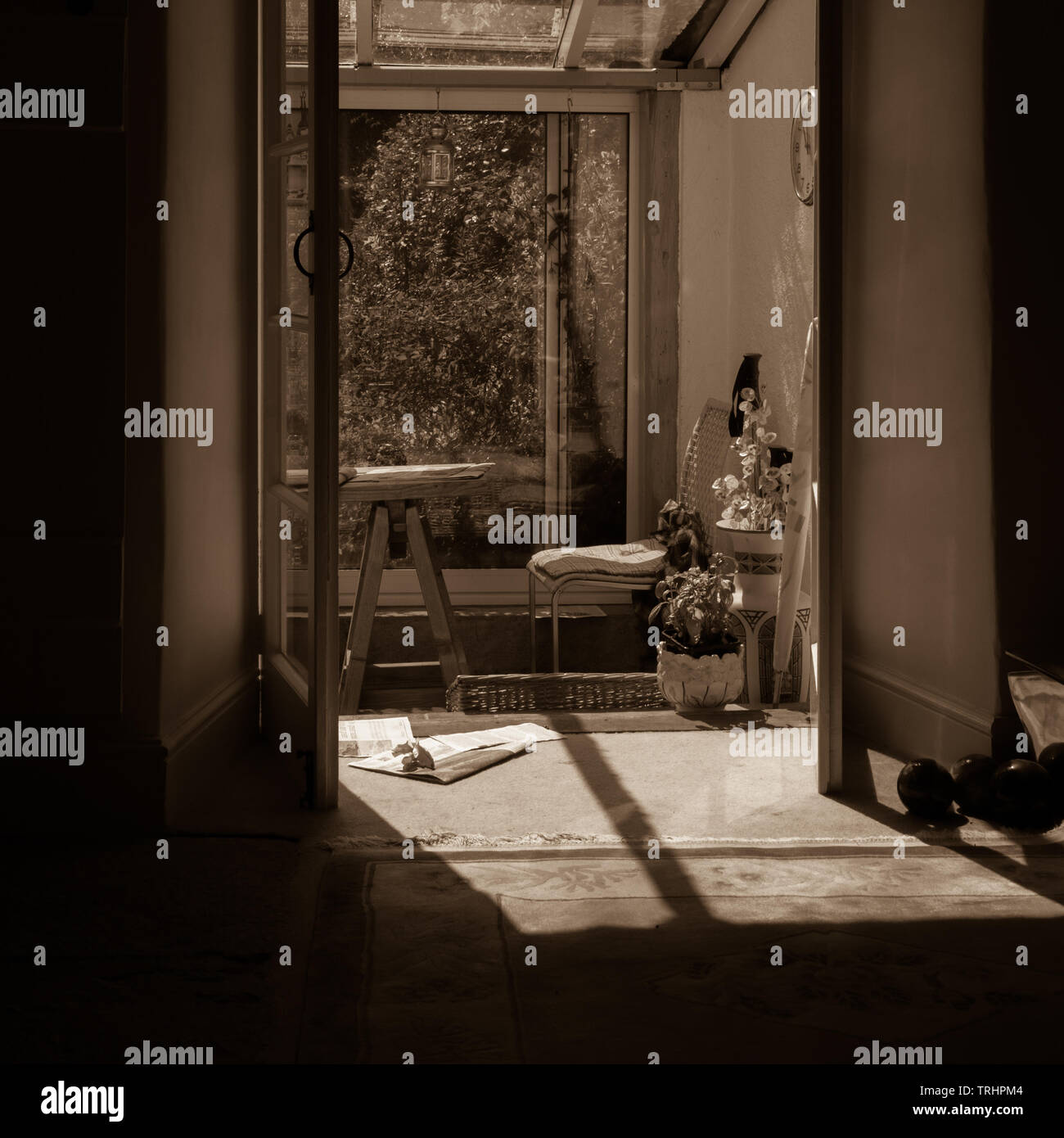 Sunday morning newspapers after breakfast and coffee. Just relaxing ...