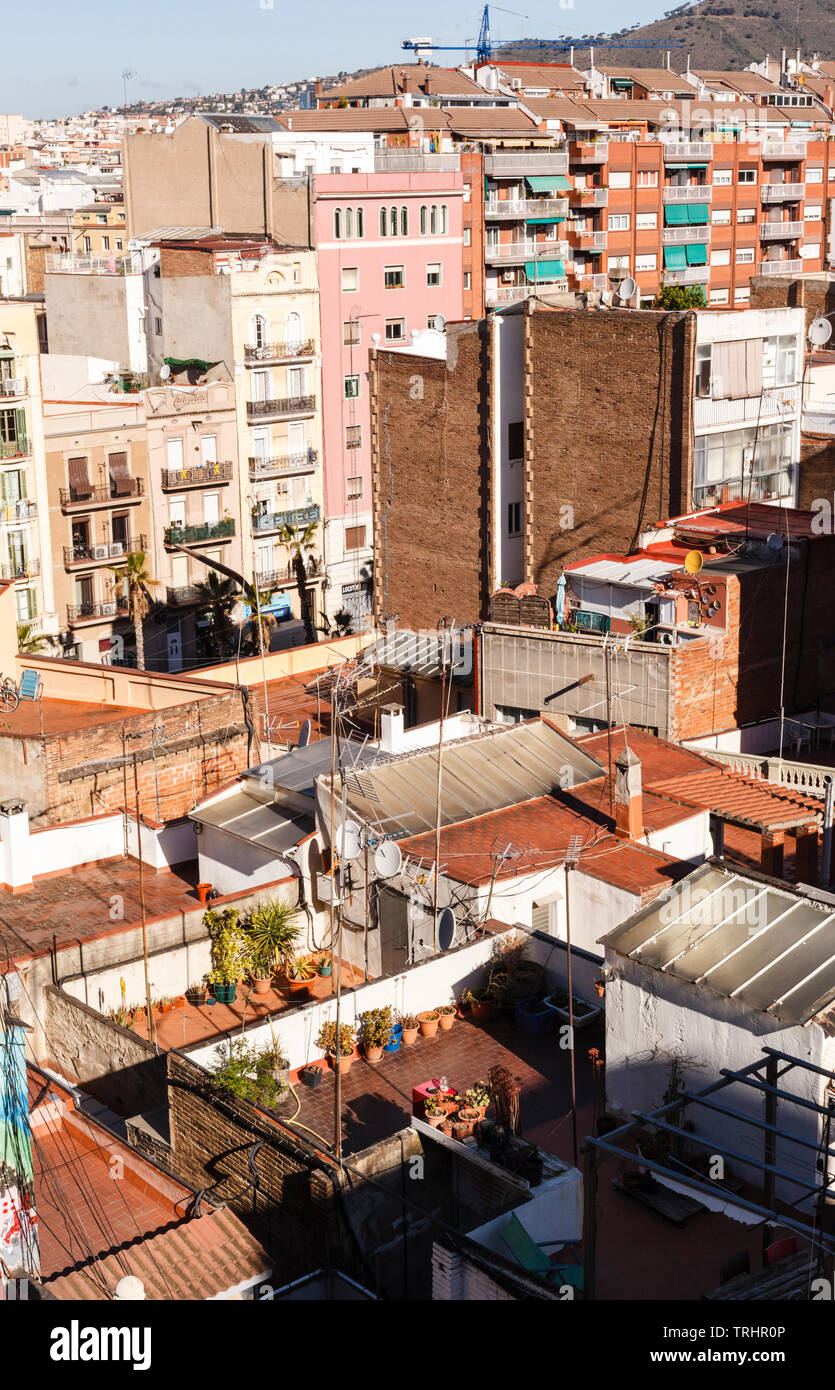 Rooftops in Barcelona Stock Photo - Alamy