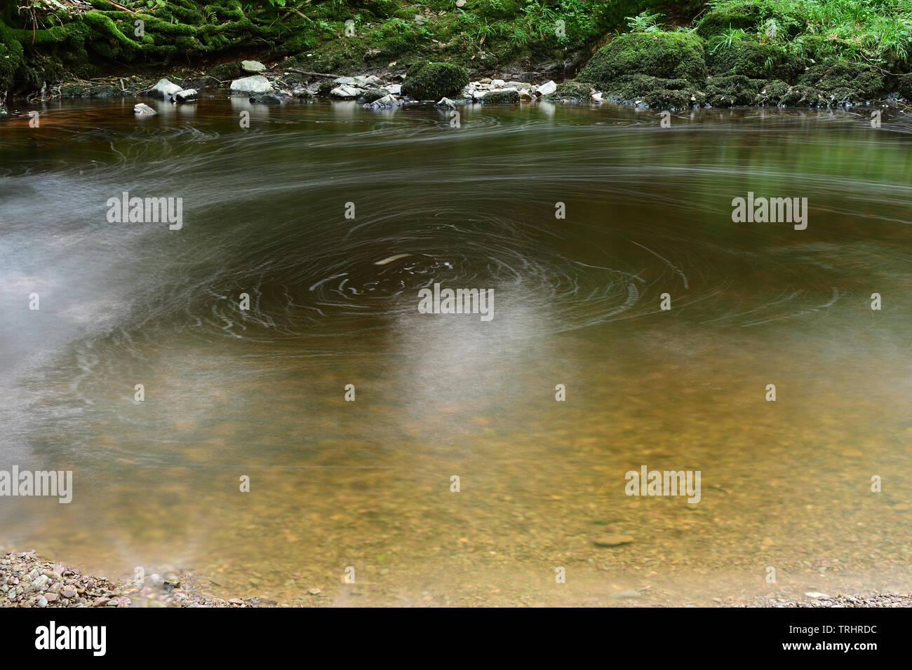 Long exposure of crook pool at Watersmeet inDevon Stock Photo - Alamy