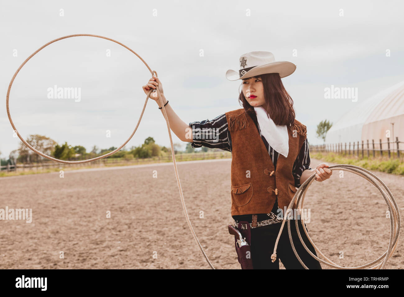 Throwing A Lasso Throwing A Rope High Resolution Stock Photography and ...