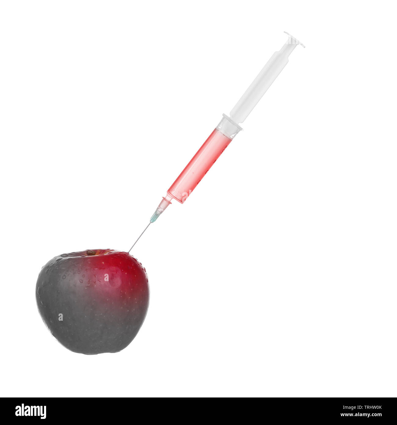 apple getting color by bioengineering Stock Photo - Alamy