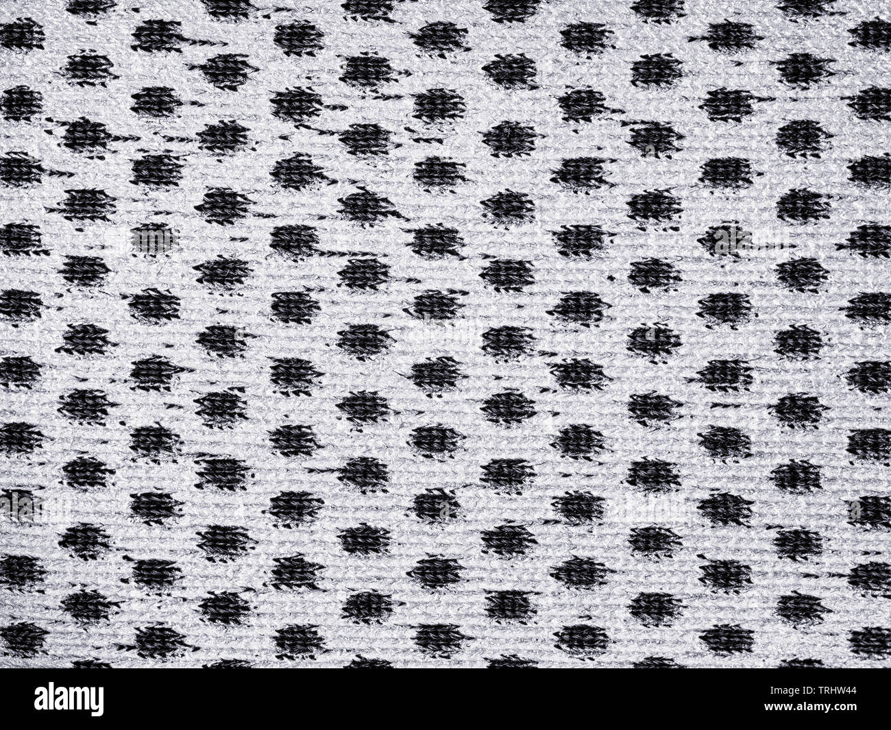 Black and white spotted fabric close up. Texture and background Stock ...