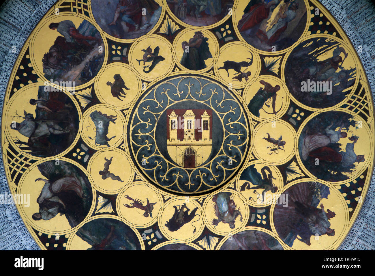 Le Calendrier du peintre Joseph Manes. La Tour de l'Horloge. Prague ...