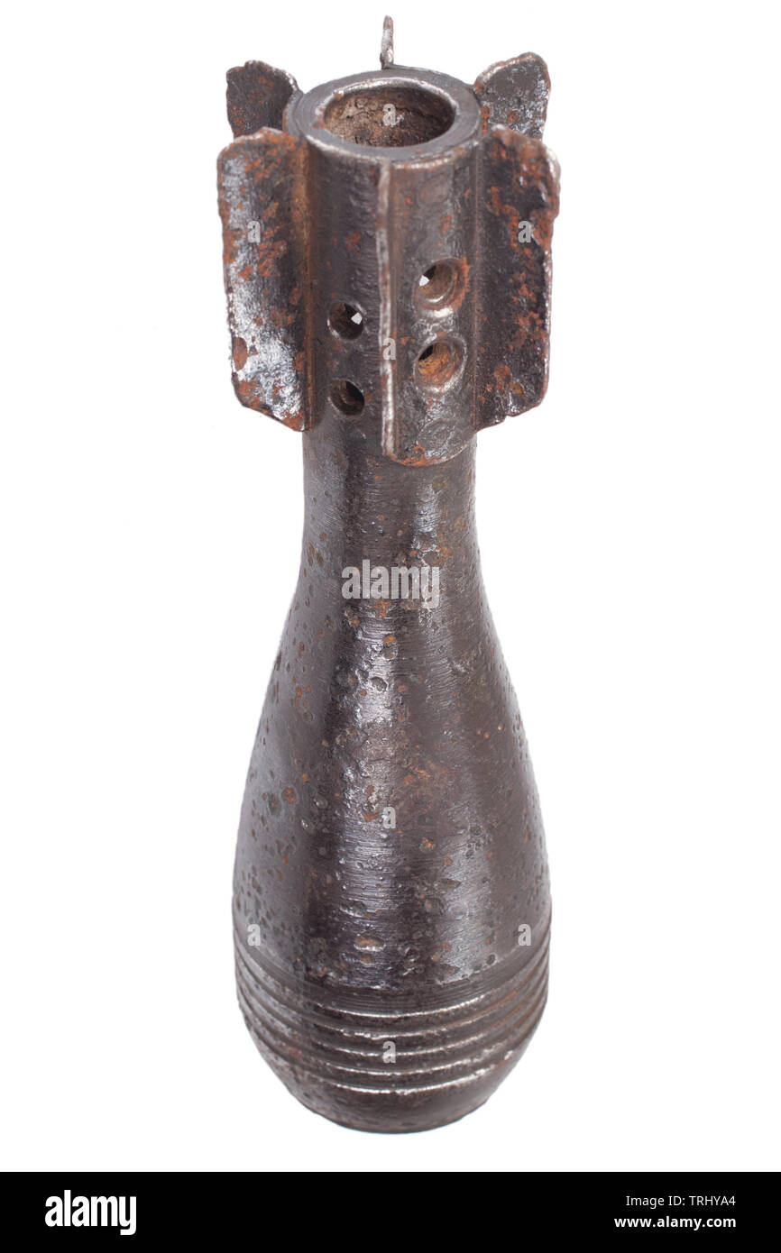 World War II mortar bomb shell isolated on white background Stock Photo ...