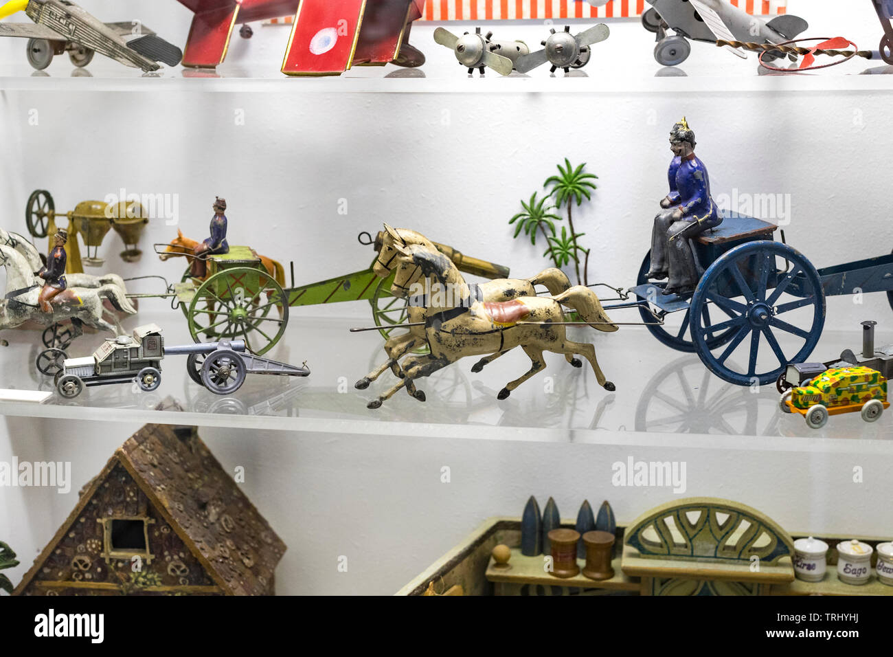 MUNICH, GERMANY - NOVEMBER 23, 2018 : Collection of toys in the Toy ...