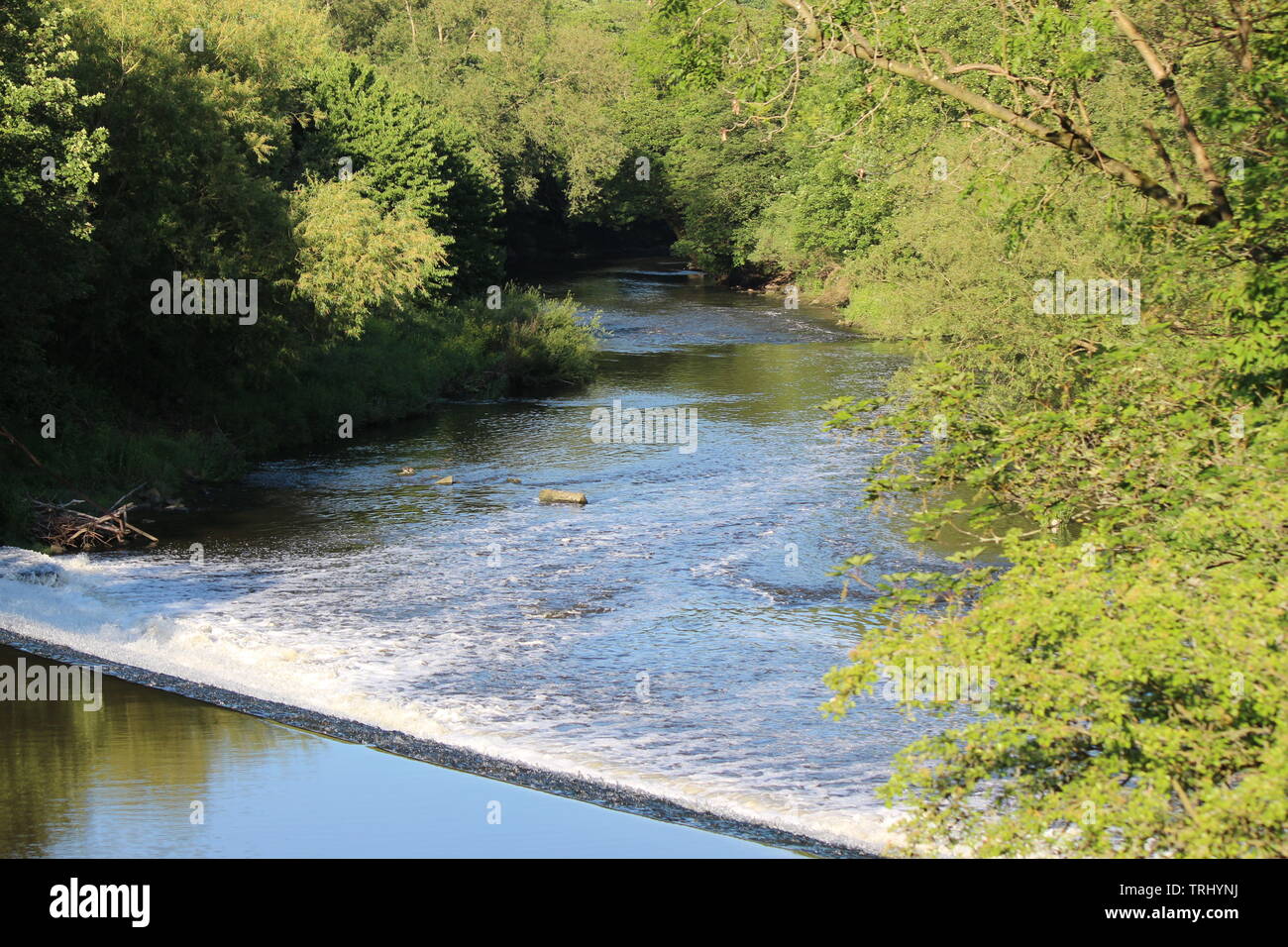 Waterfall River Aire Stock Photo - Alamy
