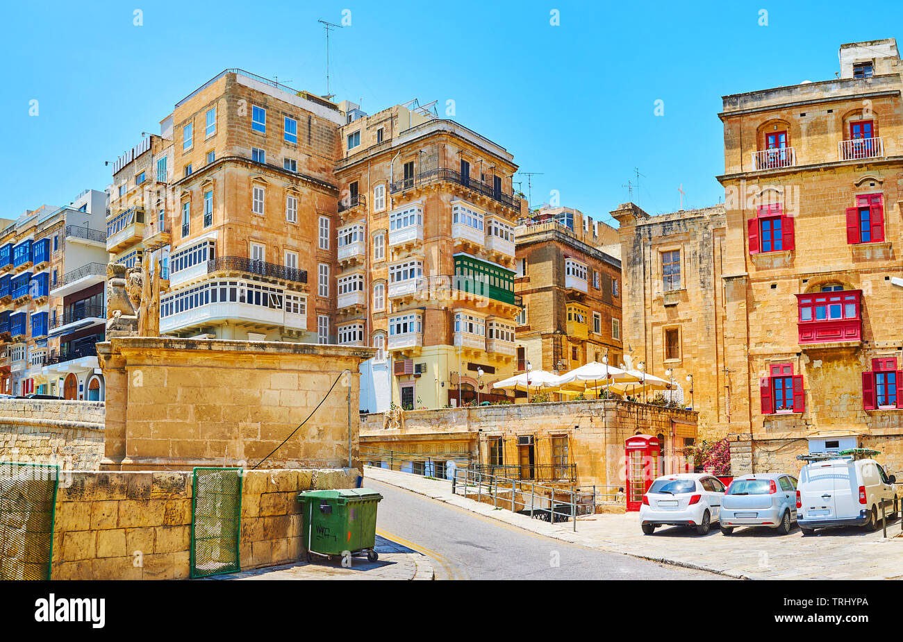 Historical neighborhood with tall residential buildings of native ...