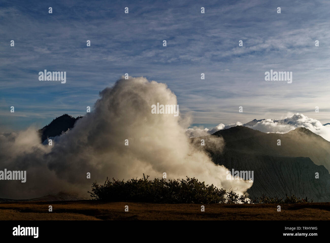 Kawah Ijen, Java island, Indonesia. 11th May, 2019. View of Kawah Ijen volcano, Java island ...