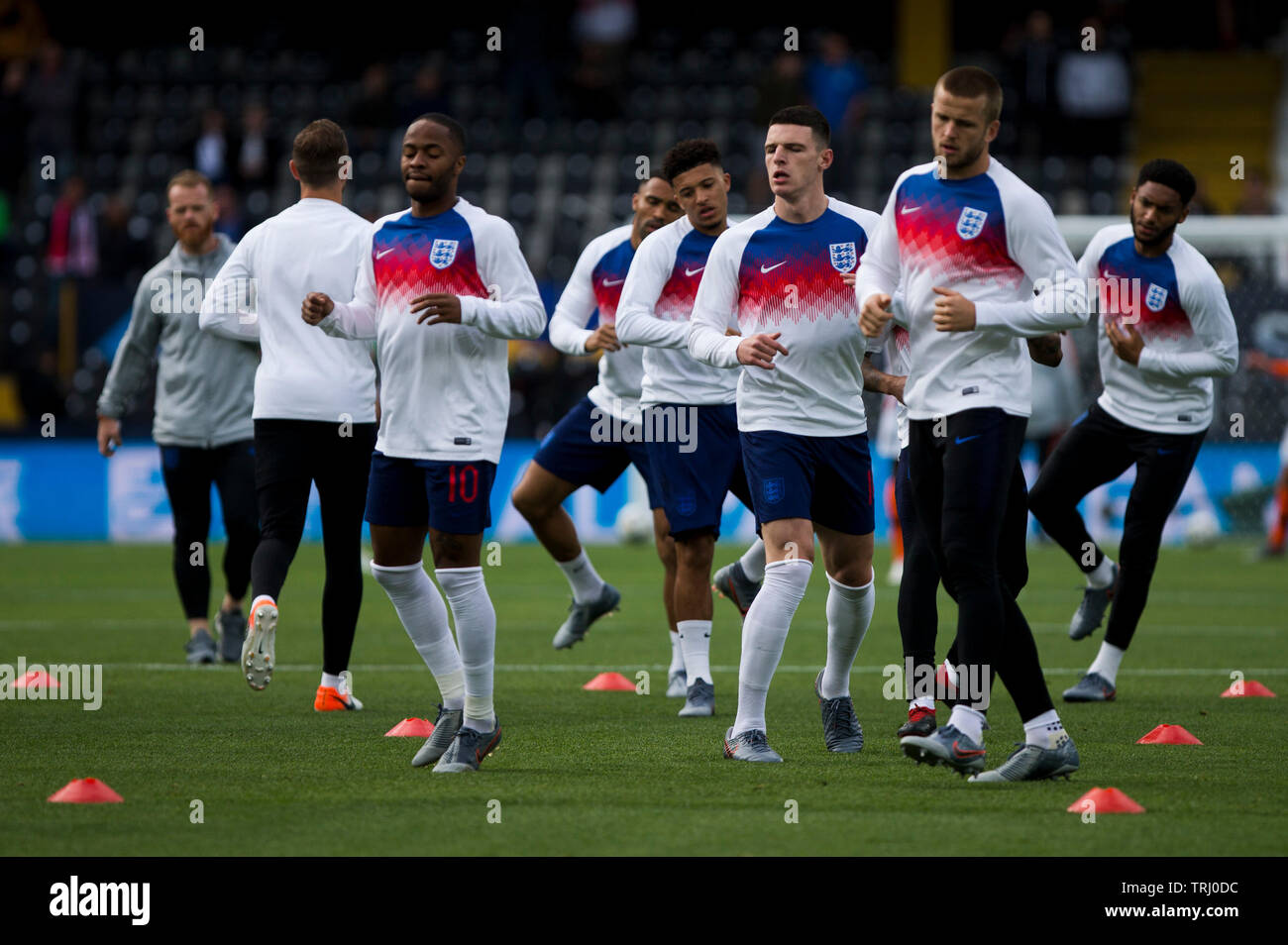 Raheem Sterling of ENG, Declan Rice of ENG, Eric Dier of ENG and their ...