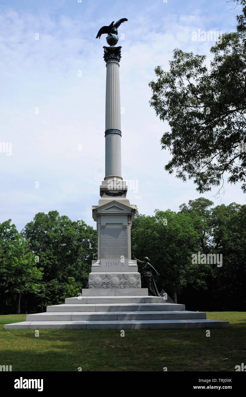 The Iowa Monument in the Shiloh National Military Park Stock Photo - Alamy