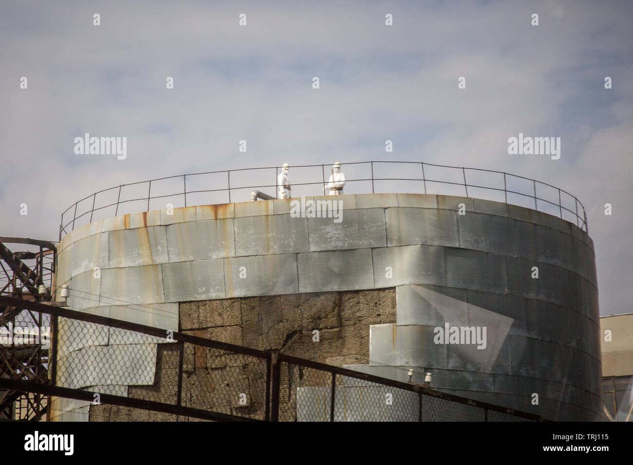 Chernobyl, Ukraine. 10th April, 2019. The New Safe Confinement covers ...