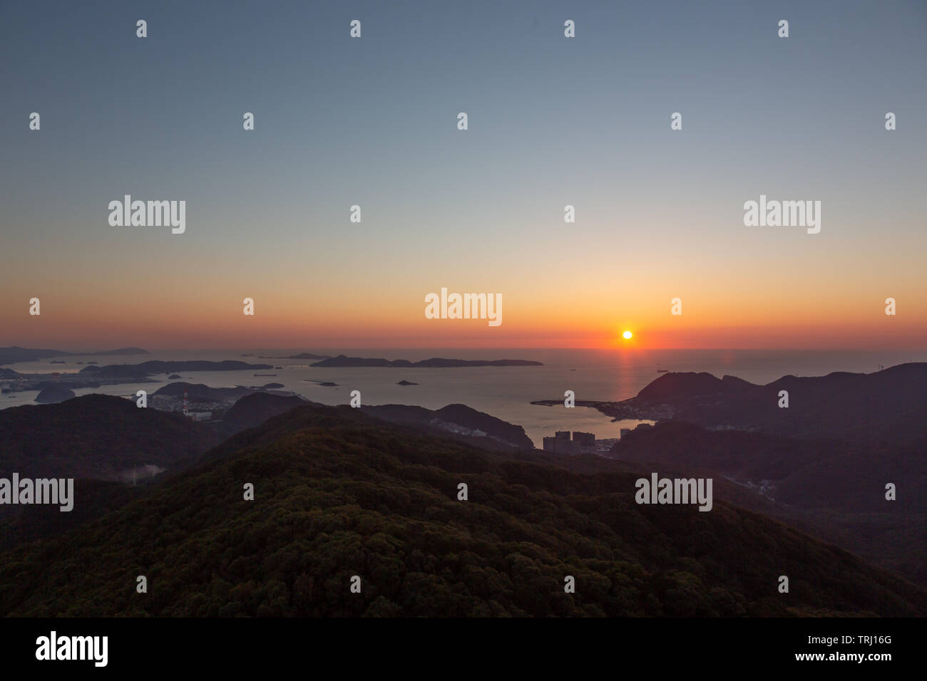 Sunset from Mount Inasa, Nagasaki, Japan Stock Photo - Alamy