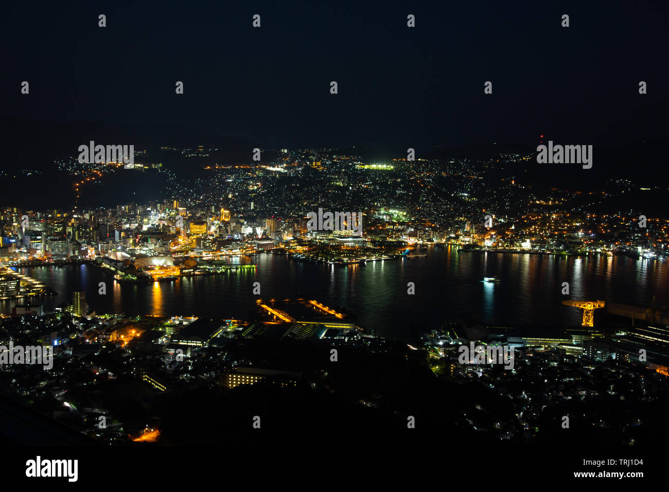 View of Nagasaki at night from Mount Inasa, Japan Stock Photo - Alamy