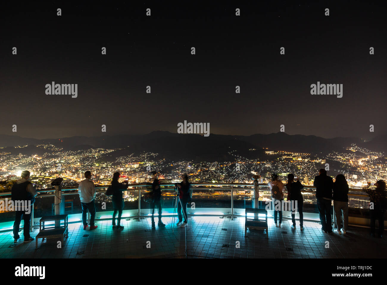 View of Nagasaki at night from Mount Inasa, Japan Stock Photo - Alamy