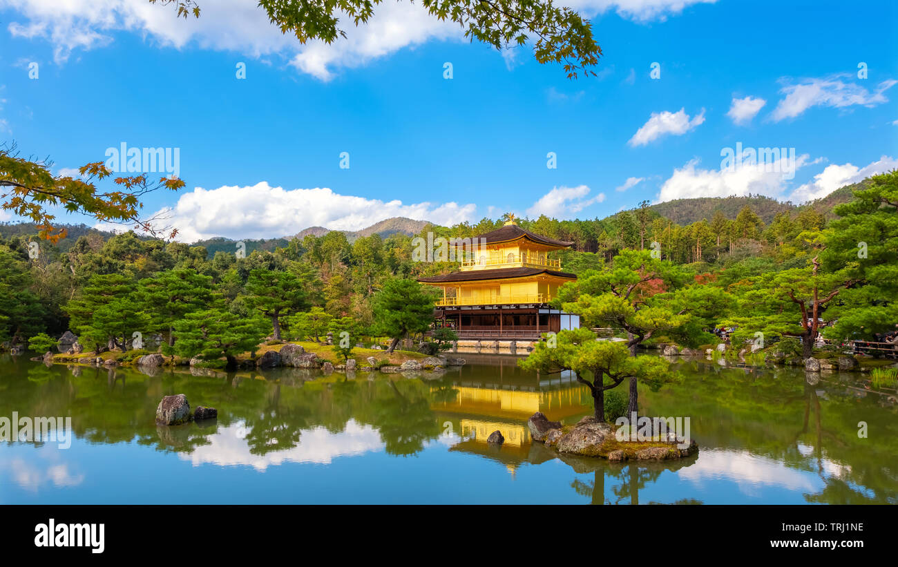 Kyoto, Japan - October 27 2018: The Golden Pavilion - Kinkaku-ji temple ...