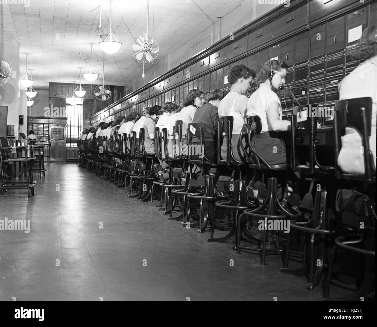 Manual telephone exchange Black and White Stock Photos & Images - Alamy