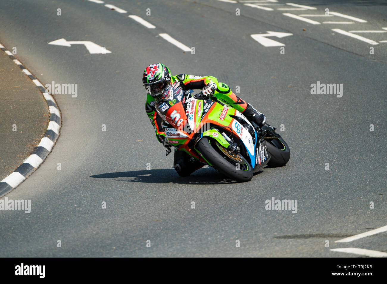 Motorcycle racers at the Isle of Man TT road race, 2019 Stock Photo - Alamy