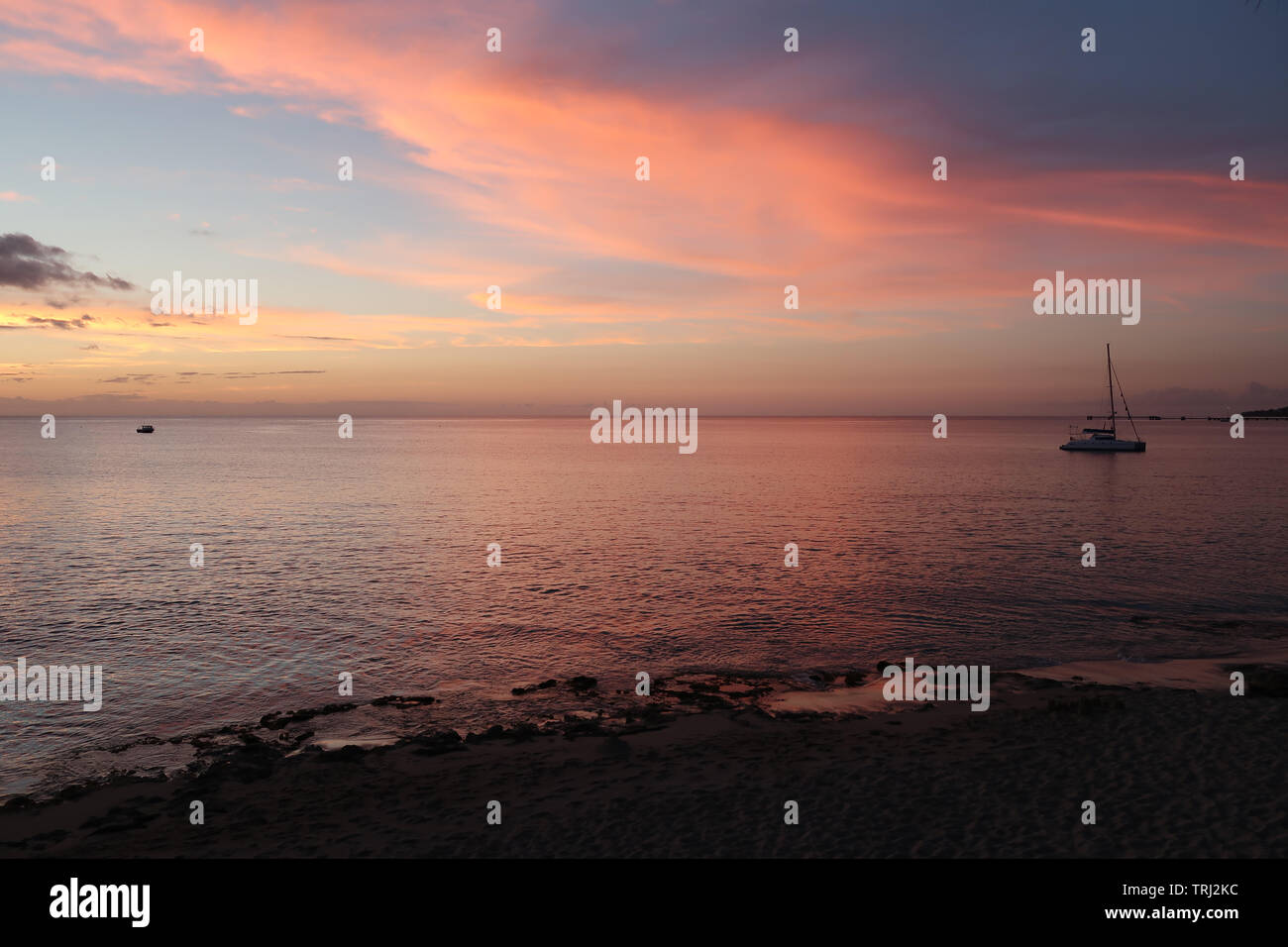 colorful sunset in the Caribbean Stock Photo - Alamy