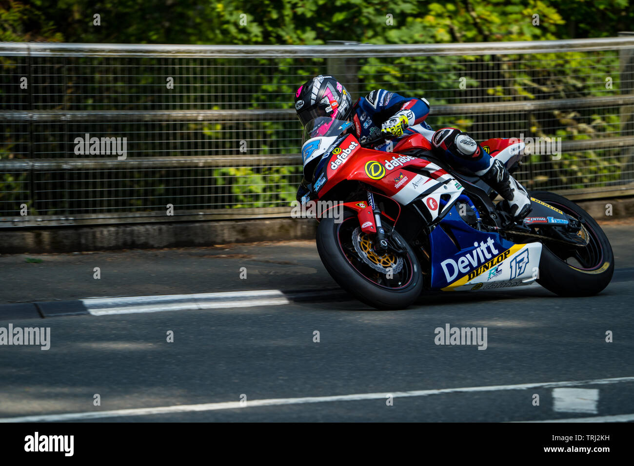 Motorcycle racers at the Isle of Man TT road race, 2019 Stock Photo - Alamy