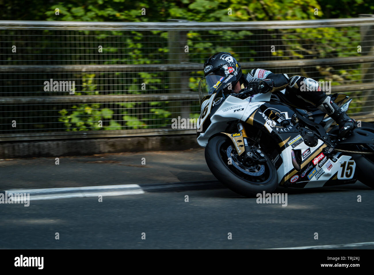 Motorcycle racers at the Isle of Man TT road race, 2019 Stock Photo - Alamy
