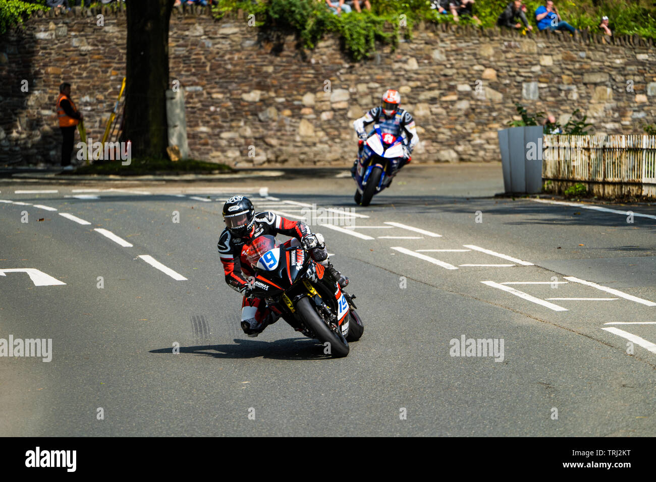 Motorcycle racers at the Isle of Man TT road race, 2019 Stock Photo - Alamy