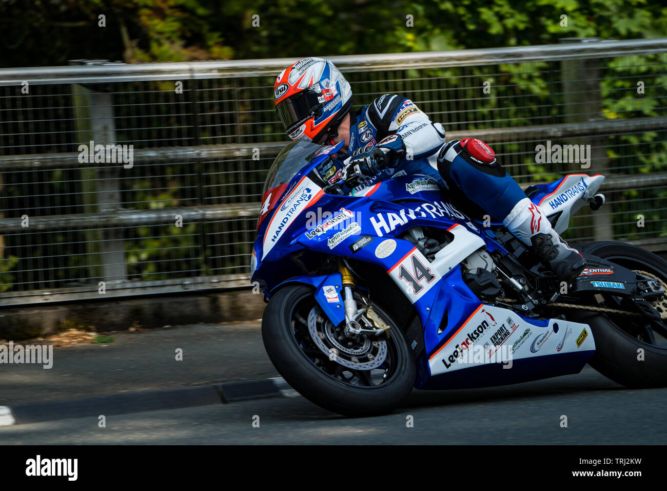 Motorcycle racers at the Isle of Man TT road race, 2019 Stock Photo - Alamy