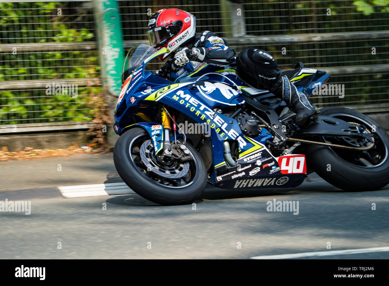 Motorcycle racers at the Isle of Man TT road race, 2019 Stock Photo - Alamy