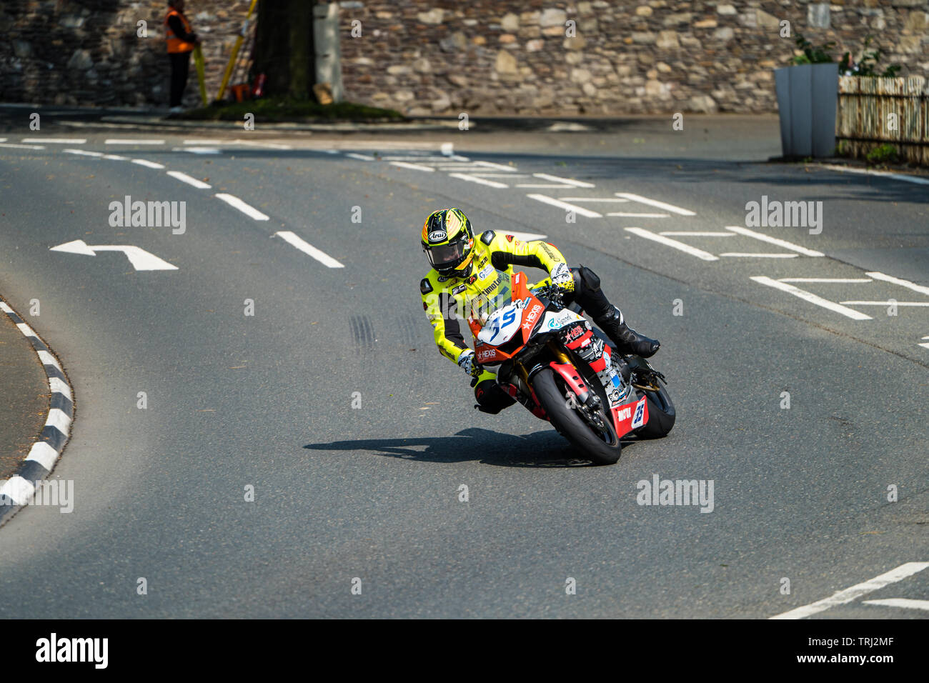 Motorcycle racers at the Isle of Man TT road race, 2019 Stock Photo - Alamy