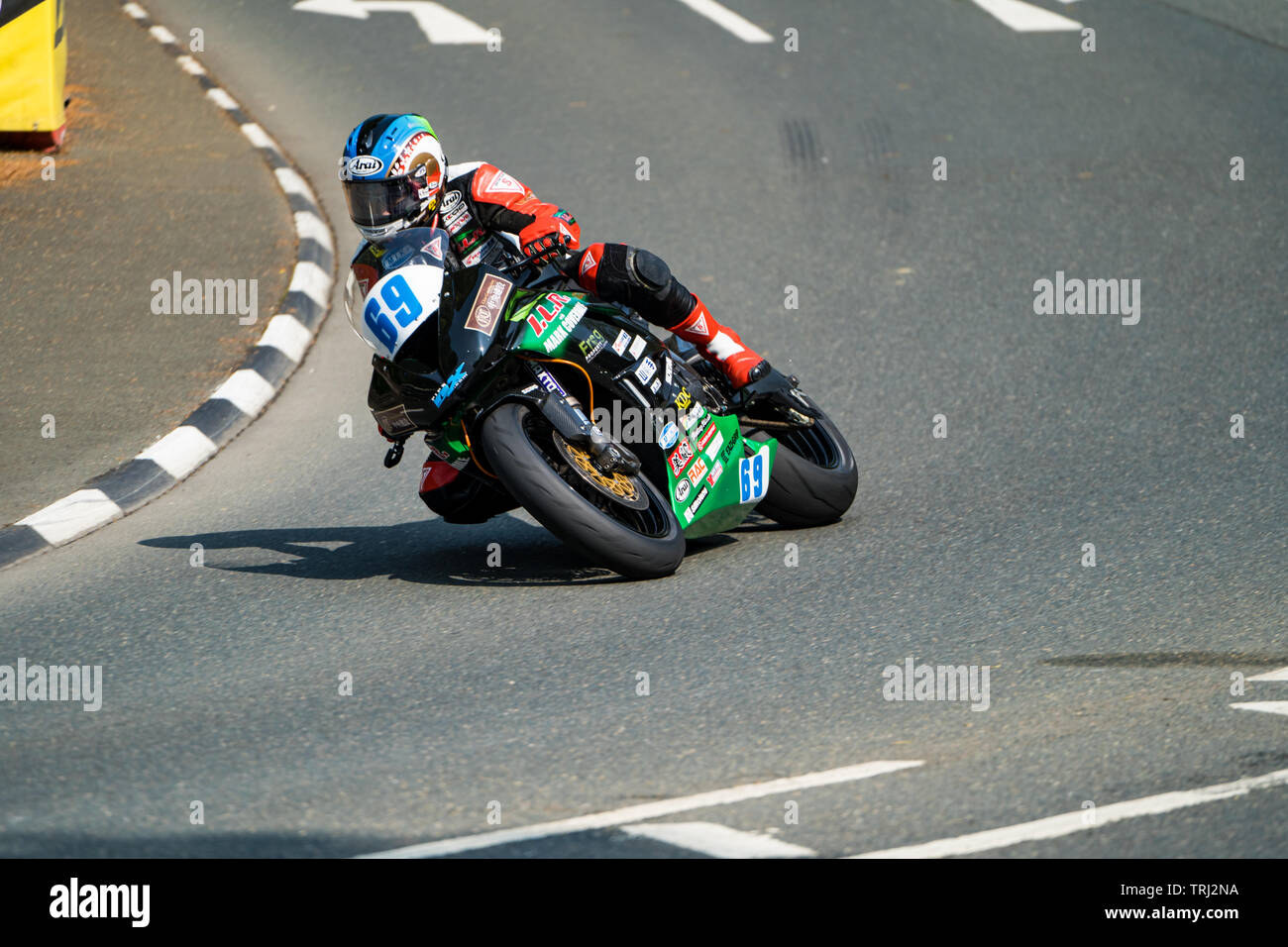 Motorcycle racers at the Isle of Man TT road race, 2019 Stock Photo - Alamy