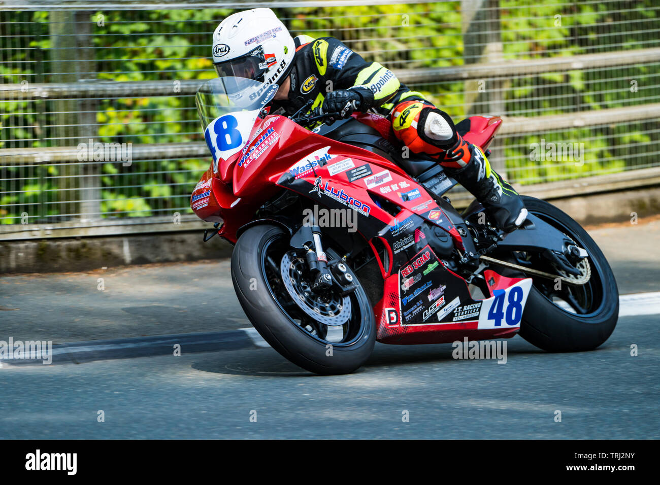 Motorcycle racers at the Isle of Man TT road race, 2019 Stock Photo - Alamy