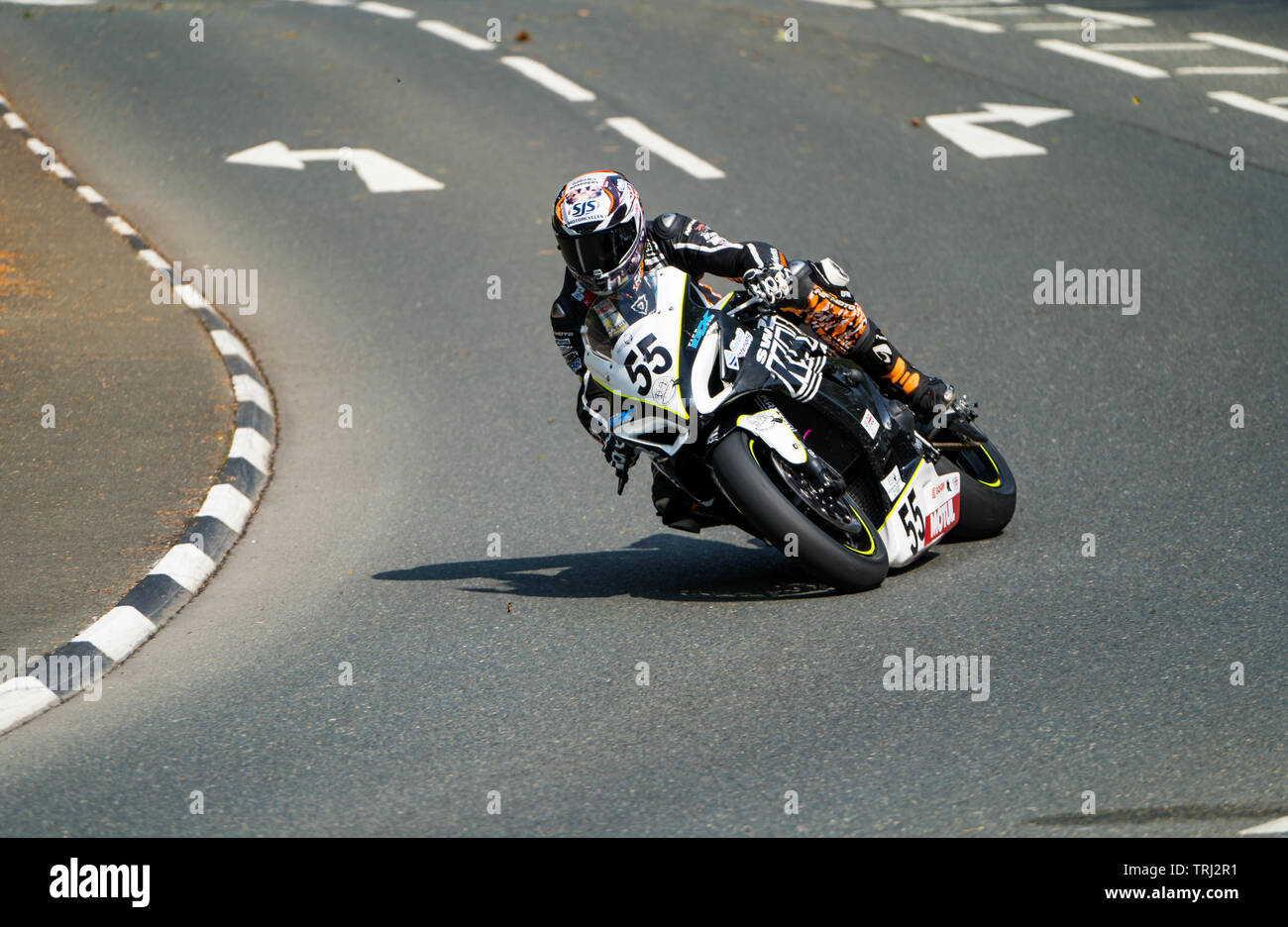 Motorcycle racers at the Isle of Man TT road race, 2019 Stock Photo - Alamy