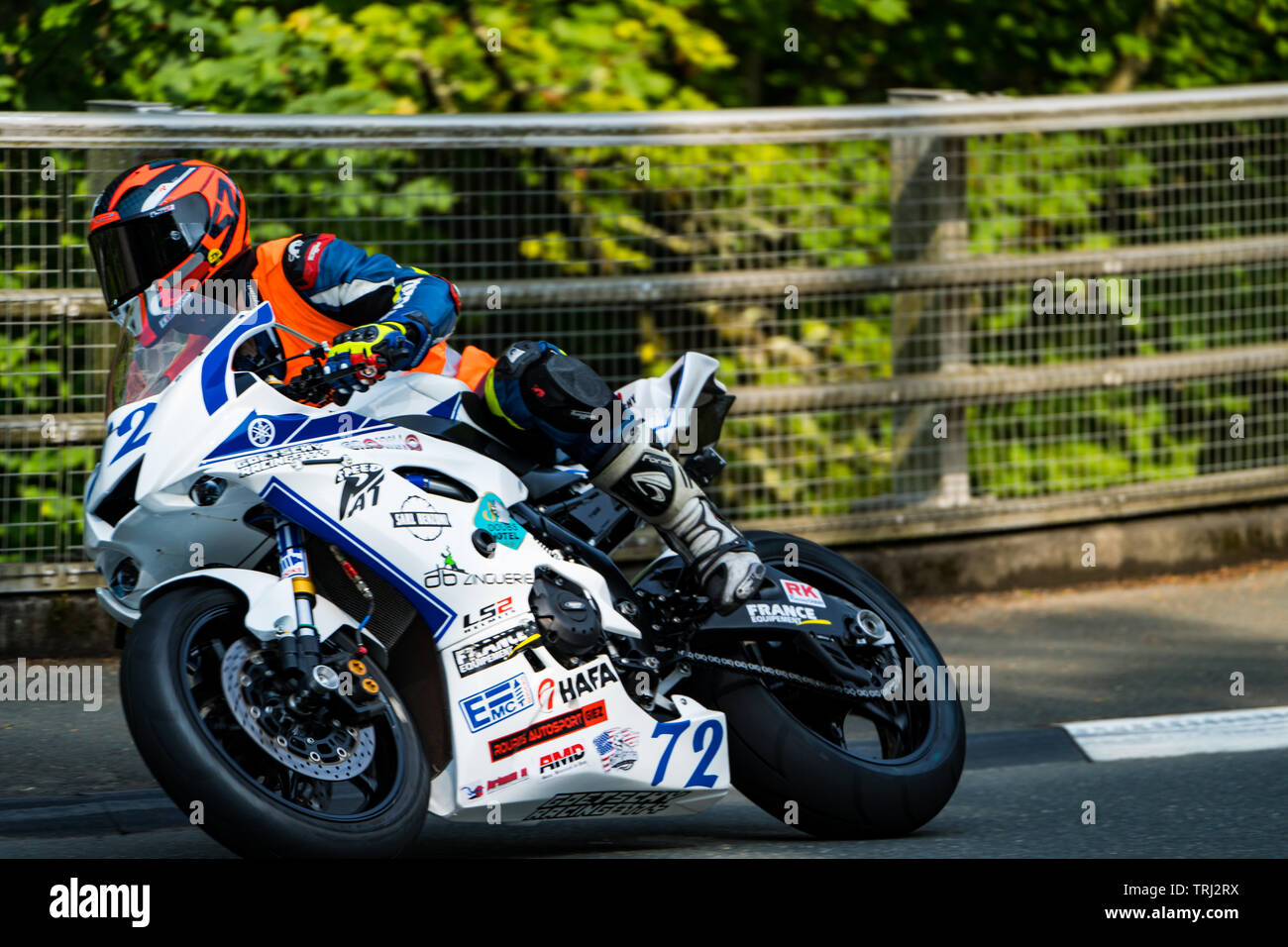 Motorcycle racers at the Isle of Man TT road race, 2019 Stock Photo - Alamy