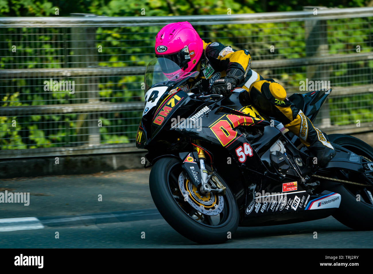 Motorcycle racers at the Isle of Man TT road race, 2019 Stock Photo - Alamy