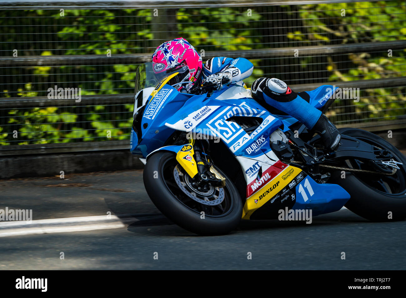 Motorcycle racers at the Isle of Man TT road race, 2019 Stock Photo - Alamy