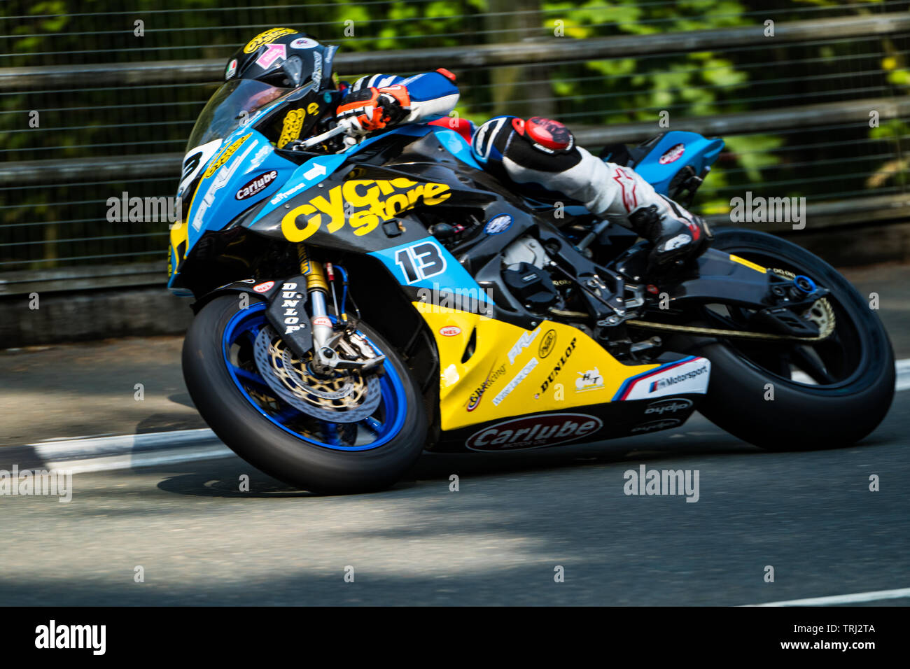 Motorcycle racers at the Isle of Man TT road race, 2019 Stock Photo - Alamy