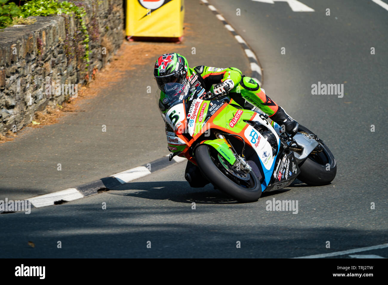 James Hillier, Braddon Bridge, Isle of Man TT road race, 2019 Stock ...