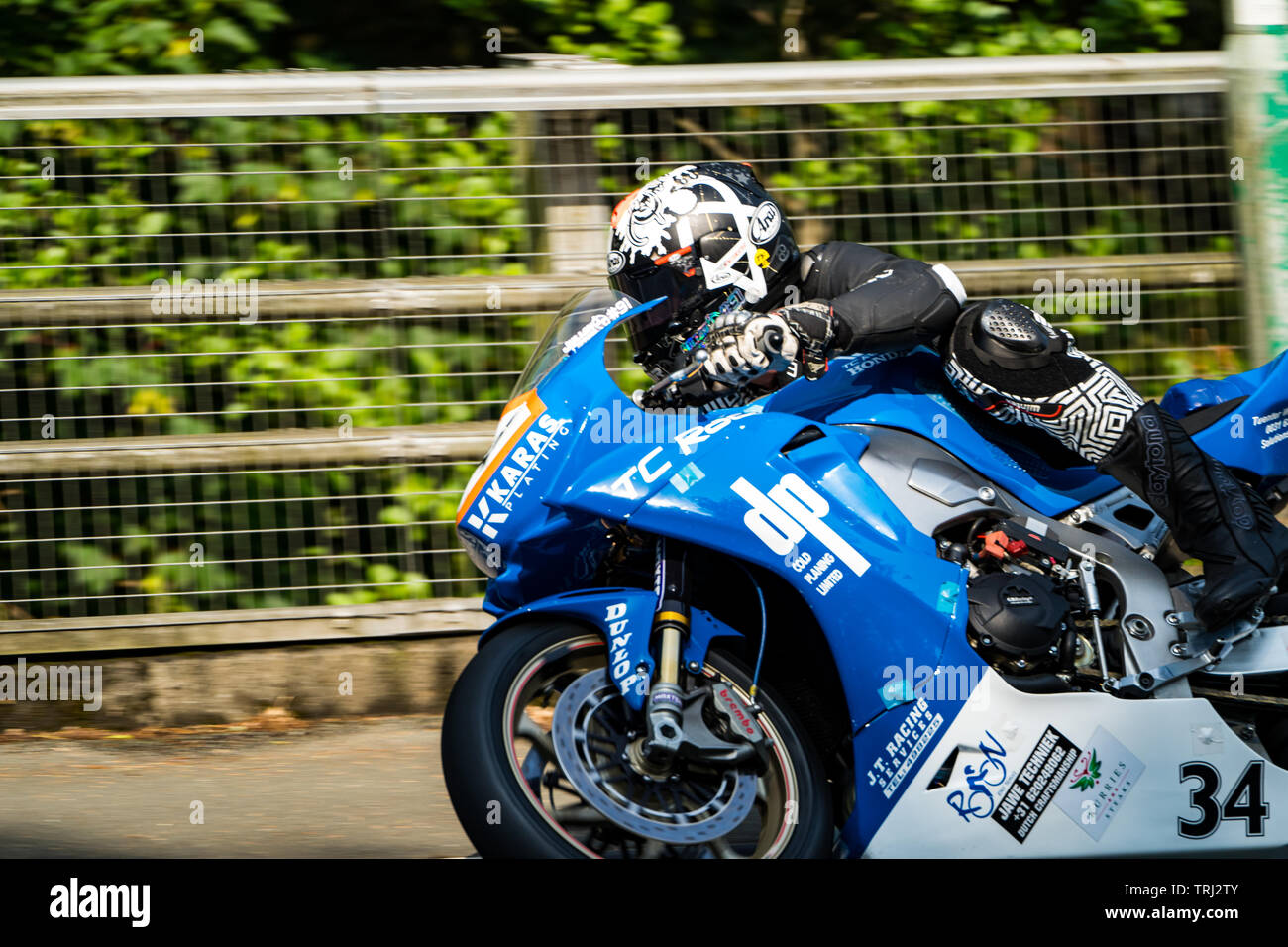 Motorcycle racers at the Isle of Man TT road race, 2019 Stock Photo - Alamy