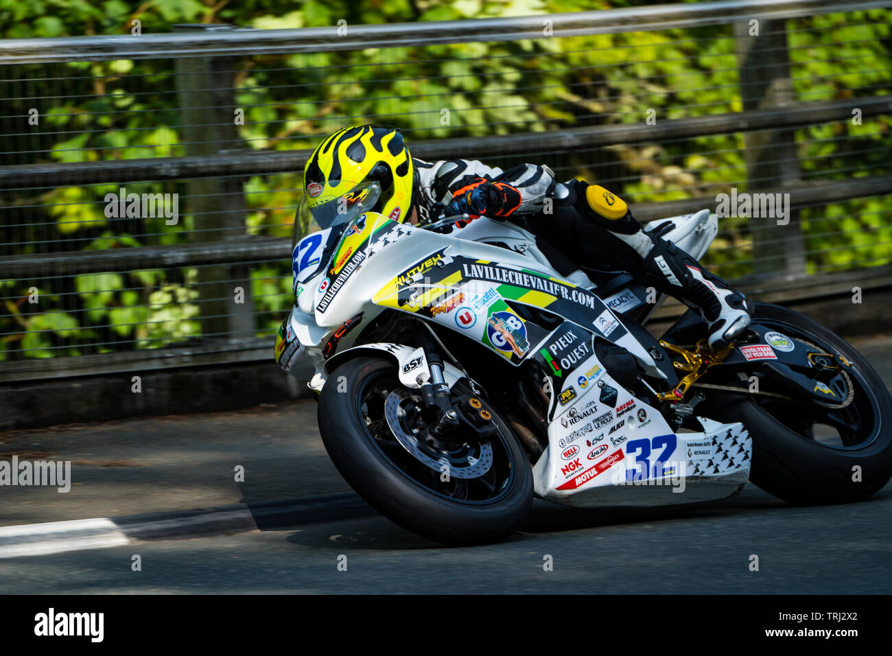 Motorcycle racers at the Isle of Man TT road race, 2019 Stock Photo - Alamy