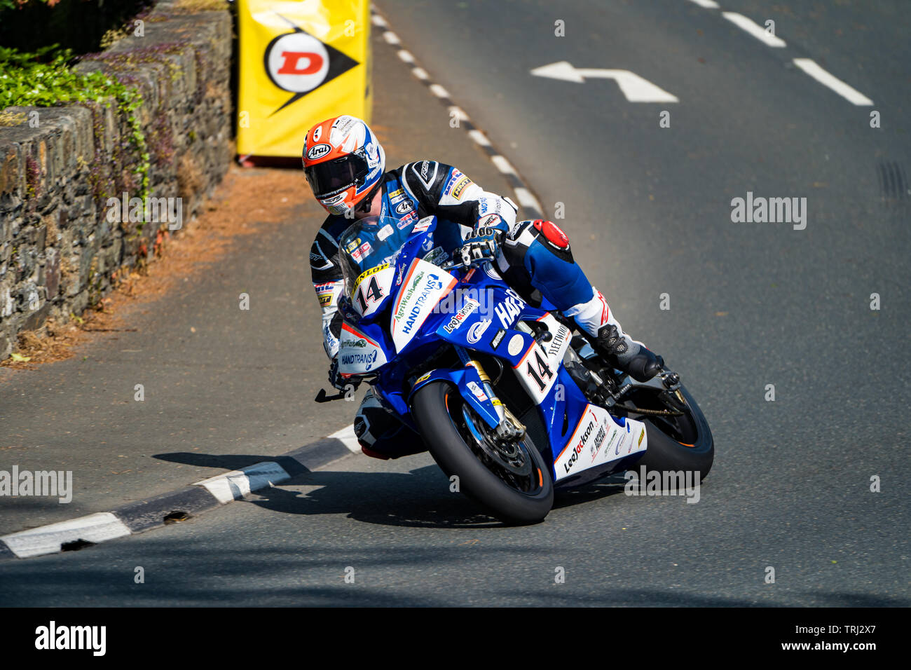 Motorcycle racers at the Isle of Man TT road race, 2019 Stock Photo - Alamy